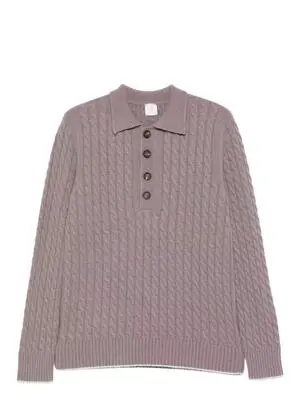 Eleventy Cable-knit Polo Sweater - Pink