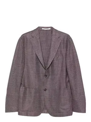 Eleventy Checked Single-breasted Blazer - Purple