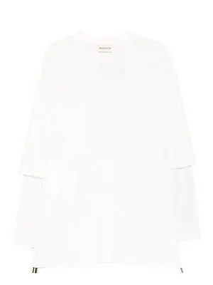 MORDECAI Layered Zip-detail T-shirt - White