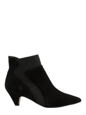 ANNA F. Pointed-toe Elastic-insert Boots - Black