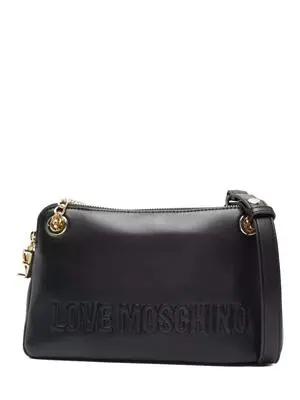 Moschino Embossed Logo Crossbody Bag - Black