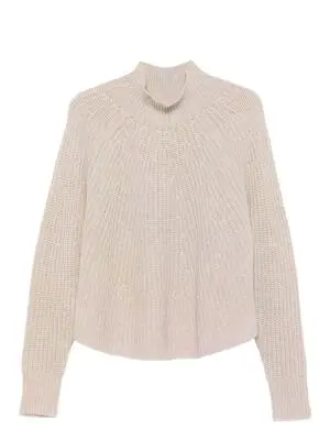 ALLUDE High-neck Ribbed-knit Sweater - Neutrals
