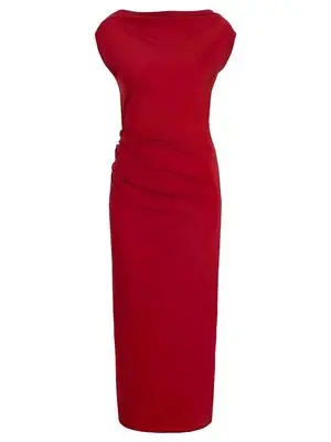 Proenza Schouler Draped Cowl-neck Midi Dress - Red