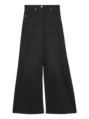 REISS Heather Wide-leg High-rise Denim-blend Jeans - Black
