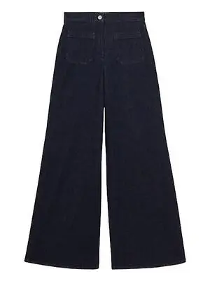 REISS Bella Wide-leg Stretch-denim Jeans - Dark Blue