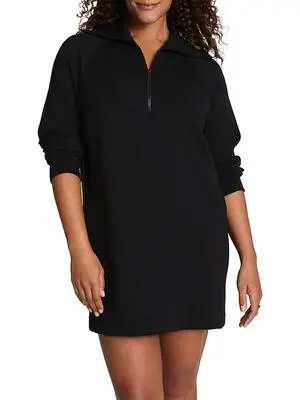Spanx Airessentials Half Zip Dress - Very Black