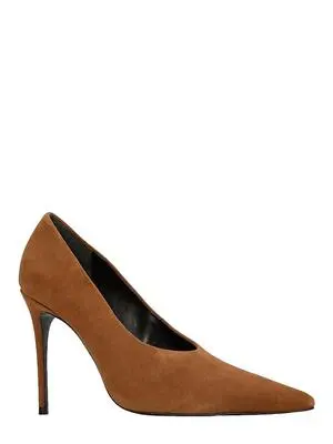 BLACK SUEDE STUDIO Jona Pointed Toe Pumps - Caramel