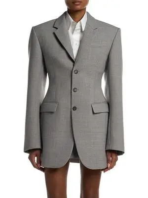 Wardrobe.NYC Longline Blazer - Grey Marl