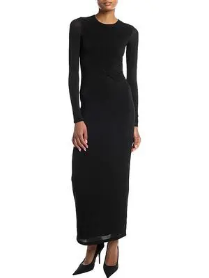 Wardrobe.NYC Sheer Midi Dress - Black