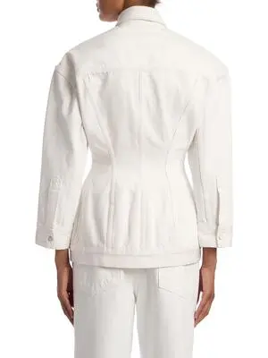Wardrobe.NYC Denim Contour Jacket - White
