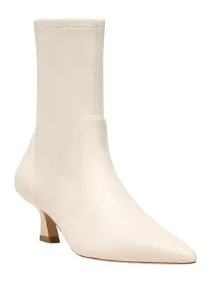 STUART WEITZMAN Vinnie 50 Leather Booties Cream