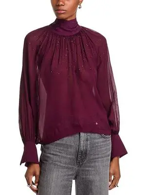 Generation Love Noor Crystal Blouse - Cabernet