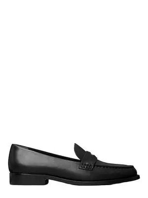 Tory Burch Classic Leather Penny Loafers - Perfect Black