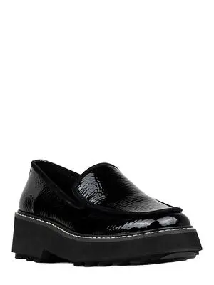 DONALD PLINER Peggi Leather Wedge Loafer - Black