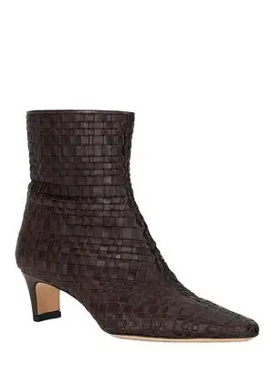 Staud Wally Ankle Boots - Espresso Woven