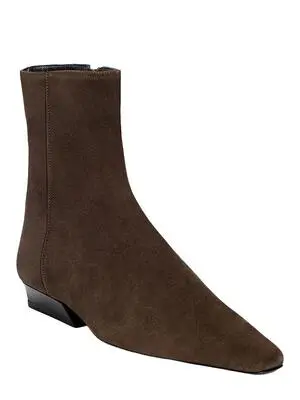 Staud Wally Flat Ankle Boots - Truffle