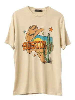 Junk Food Clothing Austin Texas Vintage Tee - Camel
