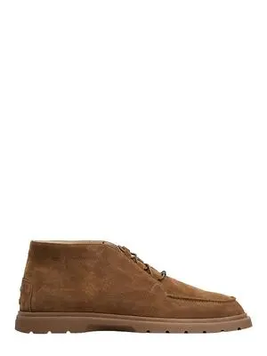 TOD'S Desert Suede Drawstring Chukka Boots - Dark Brown