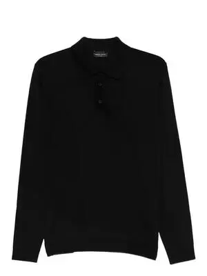 ROBERTO COLLINA Knitted Polo Sweater - Black