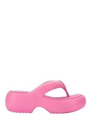 Melissa Free Fuzzy Platform Flip-flops - Pink