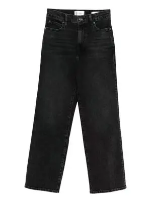 FRAME High-waisted Wide Leg Jeans - Black