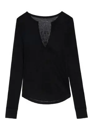 Zadig&Voltaire Ribbed Long-sleeve Top - Black