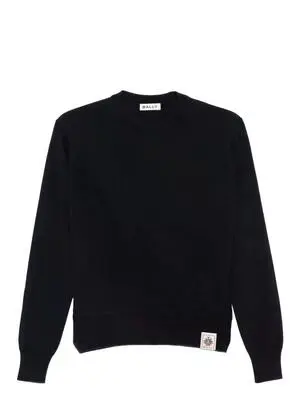 Bally Cashmere Sweater With Logo Patch - Blue