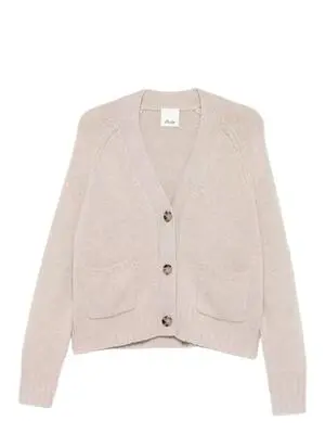 ALLUDE Buttoned Patch-pocket Cardigan - Neutrals