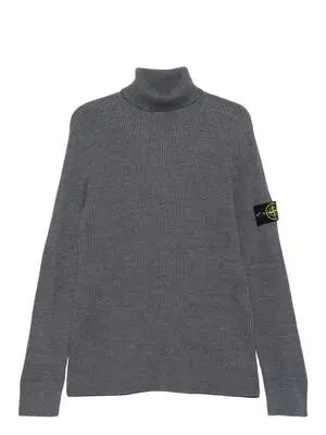 Stone Island Ribbed Turtleneck Sweater - Grey