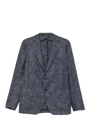 Tagliatore Checked Wool Blazer - Blue