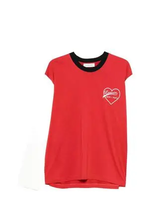 LANVIN Heart-logo Long-sleeve T-shirt - Red