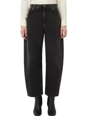 Max Mara High Waist Barrel Leg Jeans - Black