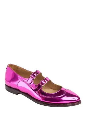 The Office Of Angela Scott Miss Margo Wingtip Mary Jane Flats - Magenta
