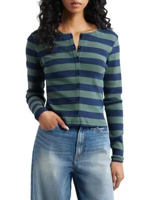 DAMSON MADDER Sybil Stripe Cardigan - Green