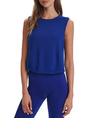 Varley Nate Seamless Crop Tank - Sodalite Blue