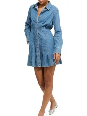 ALEX MILL Camille Long Sleeve Denim Shirt Dress - Medium Wash