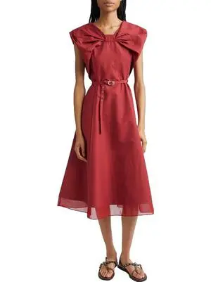 3.1 Phillip Lim Bow Belted Midi Dress - Crimson