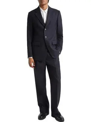 Dries Van Noten Kiel Tonal Stripe Wool Suit - Navy