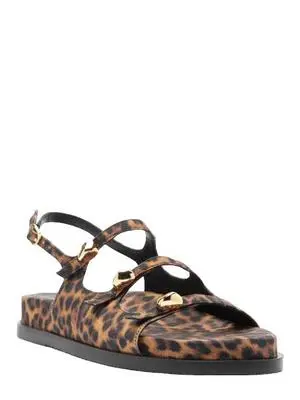 AREZZO Felice Slingback Platform Sandals - Natural Leopard