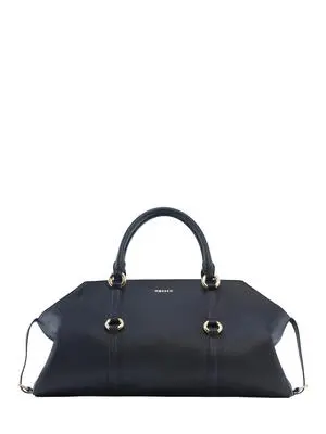 Alexander McQueen Maxi Farringdon Leather Satchel Black/gold