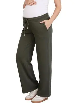 Motherhood Maternity Wide-Leg Maternity Sweatpants Deep Depths