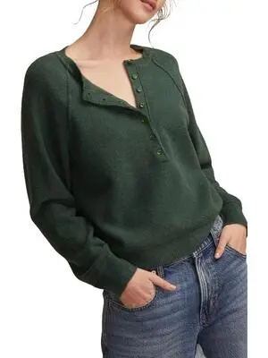 Lucky Brand Henley Sweater Cilantro