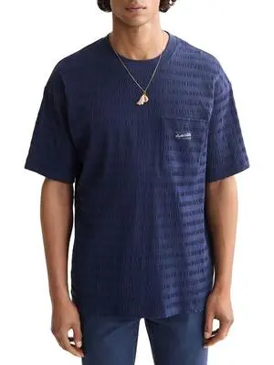 Scotch & Soda Texture Stripe T-shirt - Peacoat