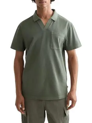 Scotch & Soda Johnny Collar Cotton Piqué Pocket Polo - Thyme