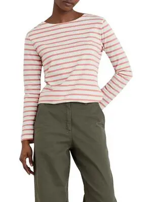 SEASALT CORNWALL Sailor Stripe Organic Cotton Top - Breton Dusty Rose