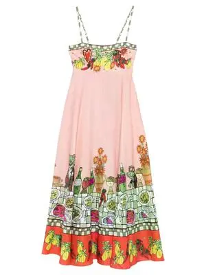 ALEMAIS Floral-print A-line Dress - Pink
