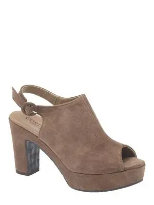 Cordani Tess Slingback Platform Sandal - Porcino Suede