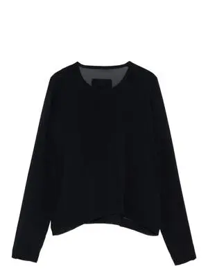 PRIVATE 0204 Sheer-panel Long-sleeve Top - Black