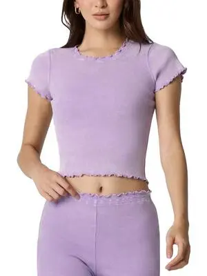 FLORENCE BY MILLS Washed Rib Crop Tee - Washed Millie Lavender