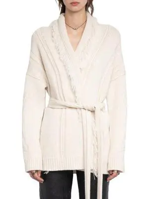 Zadig&Voltaire Wool And Cashmere Wrap Cardigan - Ecru